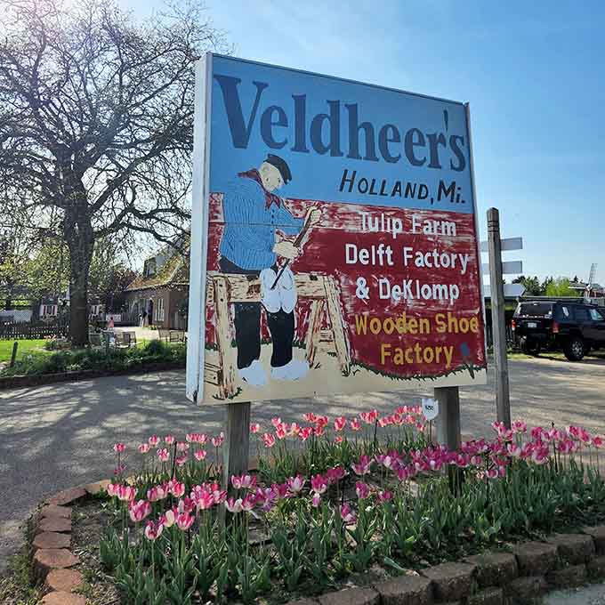 The vintage signage has that weathered charm that only decades of welcoming happy visitors can create perfectly.