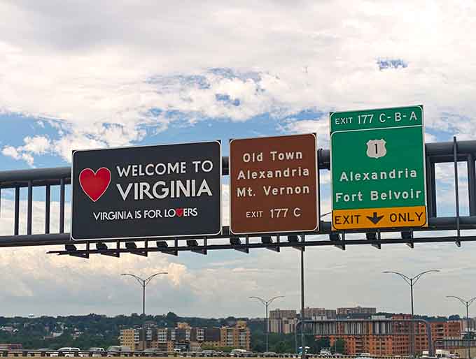 Highway signs directing you to Alexandria and Mount Vernon promise the adventures awaiting inside Virginia's borders.