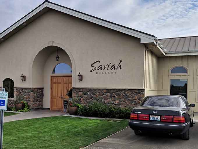 Saviah Cellars welcomes visitors with understated elegance that says great wine speaks for itself without needing flashy presentation.