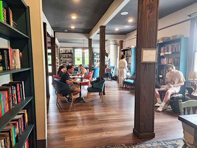 The whole space flows together beautifully, proving that combining a bookstore and bar was absolutely brilliant.