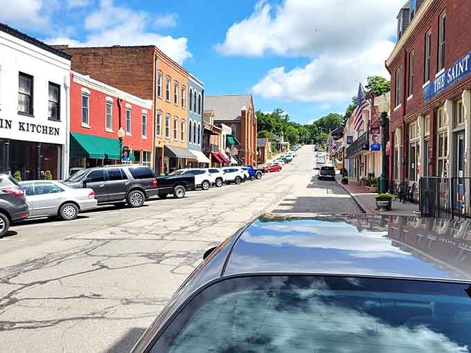 The town's streetscape looks like a movie set, except everything's real and the antiques aren't just props.