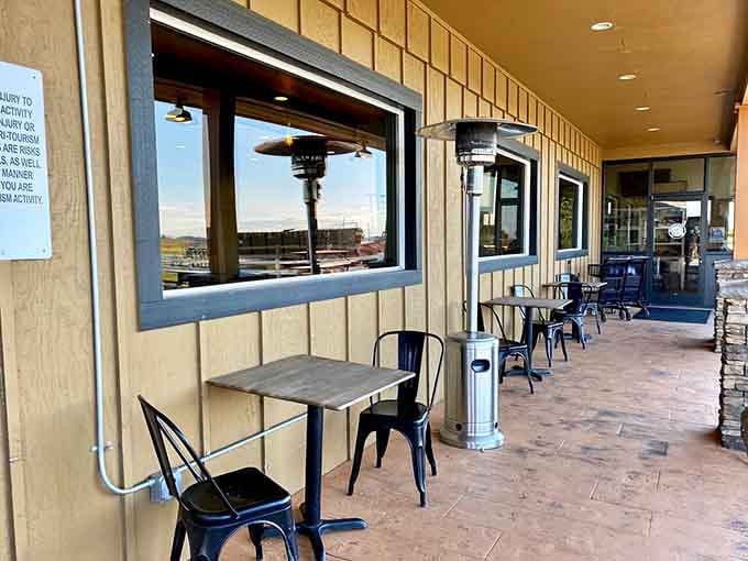 Outside seating where you can enjoy your pie while contemplating ordering another one immediately.
