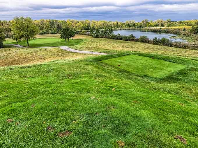 Cinder Ridge Golf Course rolls green toward the river, where even a bad golf day beats a good day stuck indoors.