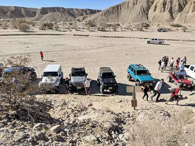 The parking area fills up on nice days, proving that Californians know a good secret when they find one.