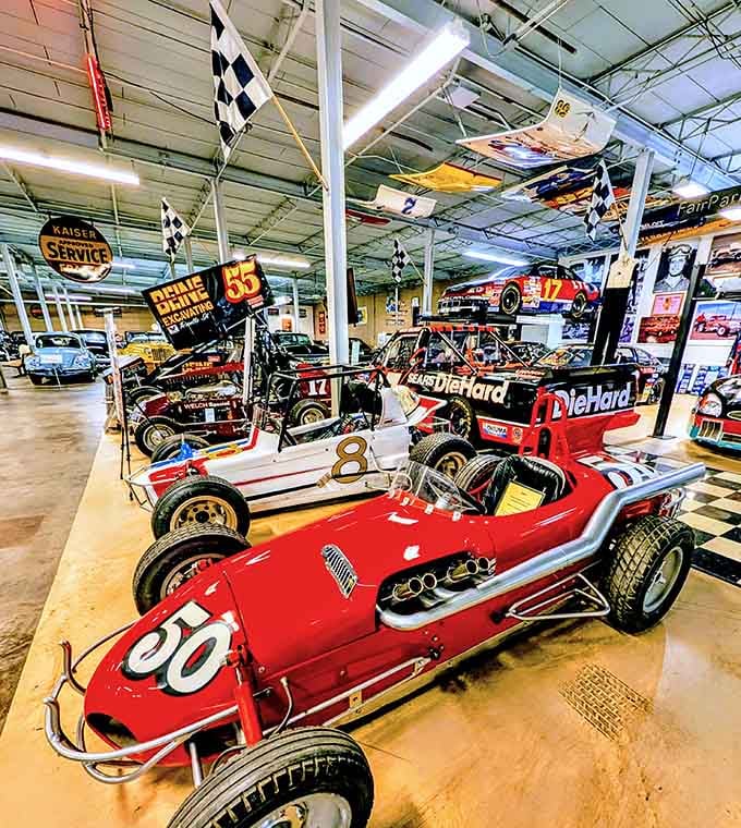 Racing machines that pushed limits and broke records now rest peacefully, their glory days preserved for future generations.