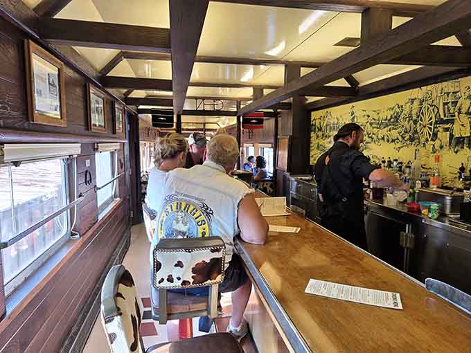 Dining areas that encourage lingering over meals while scenery provides the entertainment, no screens required whatsoever.