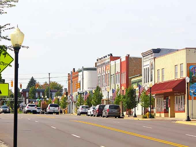 American flags and fresh plantings prove that charm doesn't require a millionaire's budget after all.