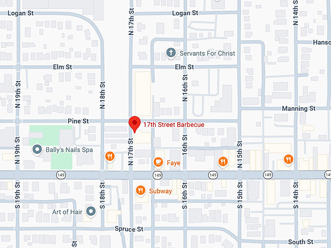 16. 17th street barbecue map