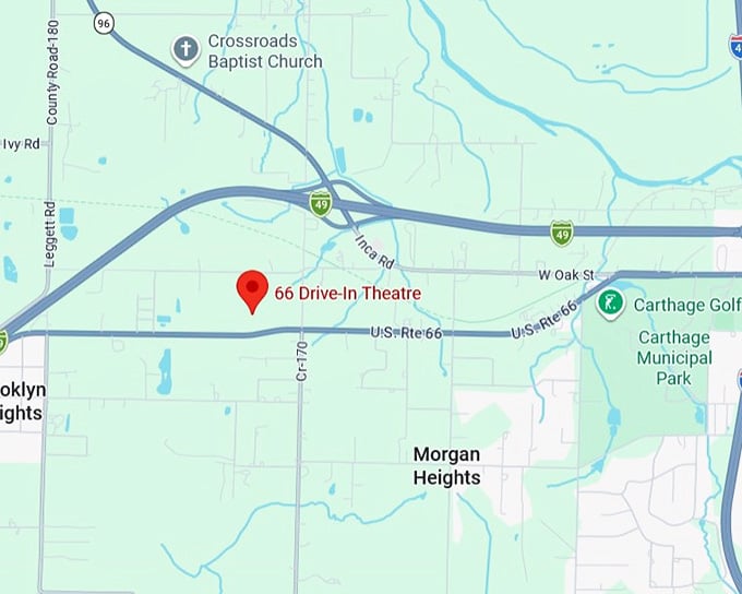 16. 66 drive in theatre map
