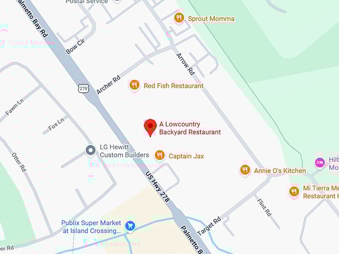 16. a lowcountry backyard restaurant map