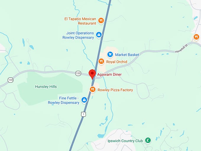 16. agawam diner map