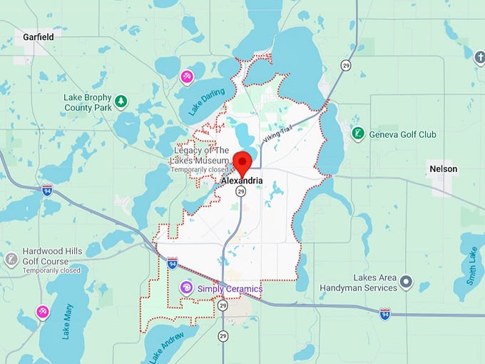 16. alexandria, mn map