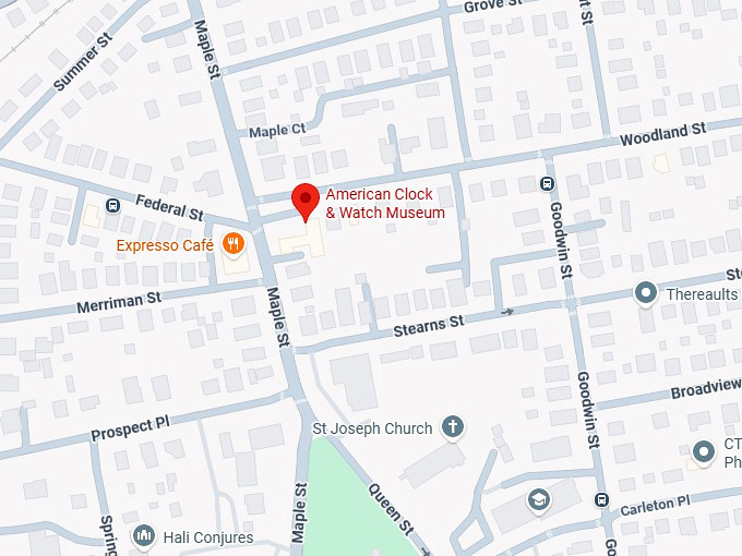 american clock & watch museum map