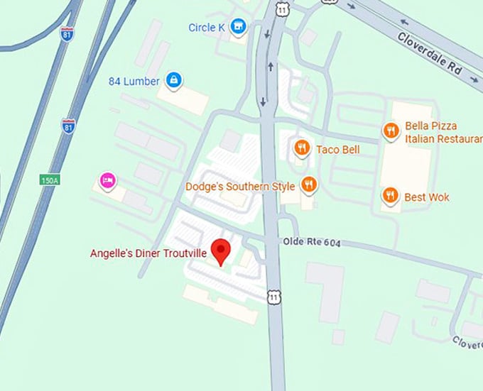 16. angelle's diner troutville map