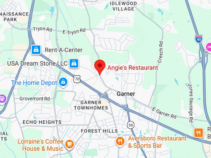 16. angie's restaurant map