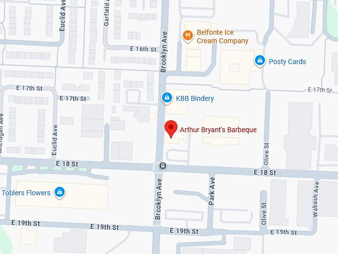 16. arthur bryant's barbeque's map