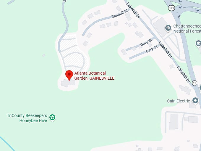16. atlanta botanical garden, gainesville map