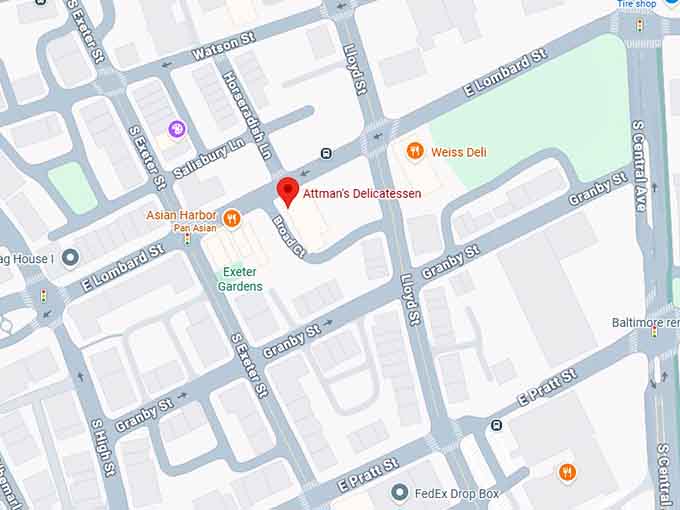 16. attman&rsquo;s delicatessen map