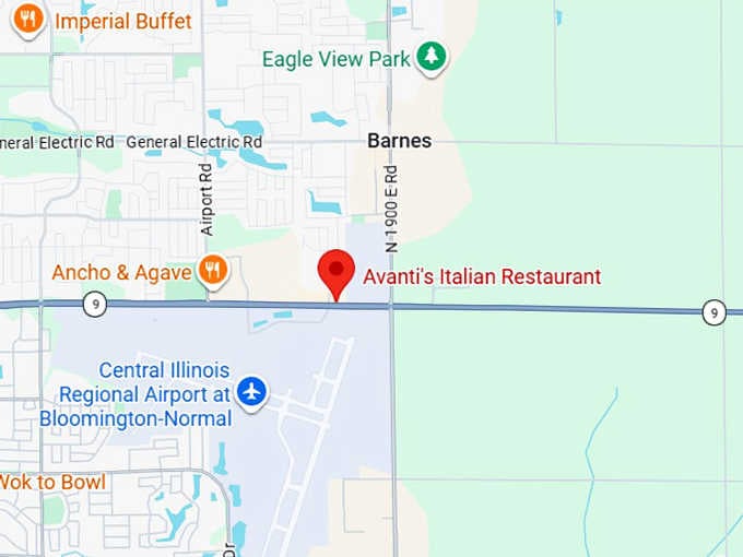16. avanti's italian restaurant map