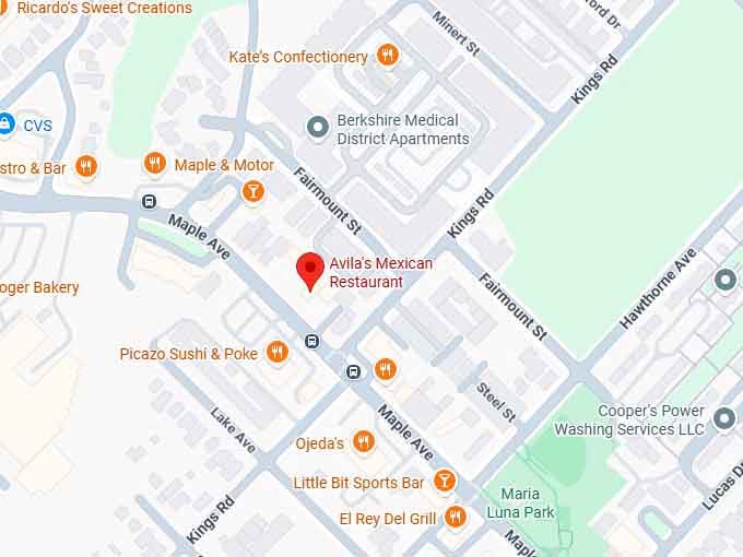 16. avila's mexican restaurant map