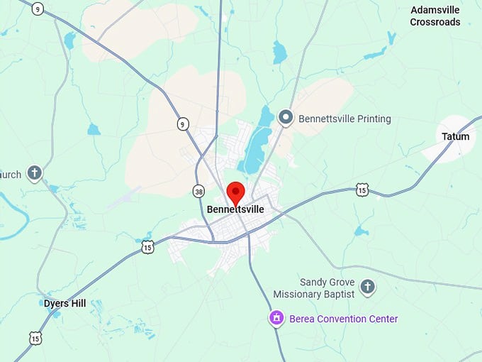 16. bennettsville sc map