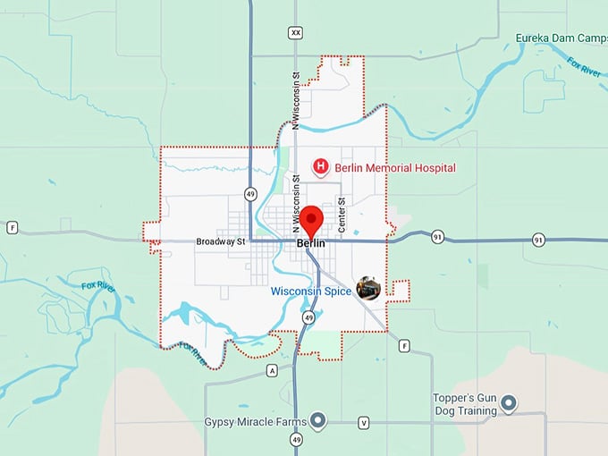 16. berlin, wi map