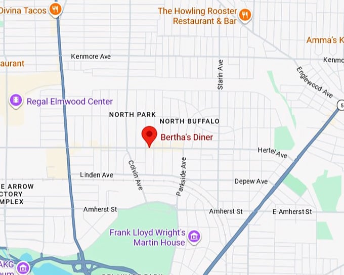 16. bertha's diner map