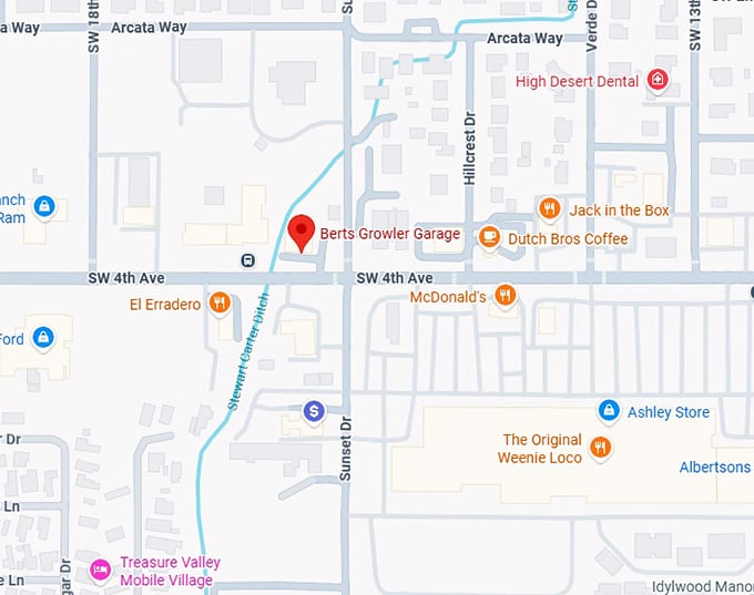 16. berts growler garage map