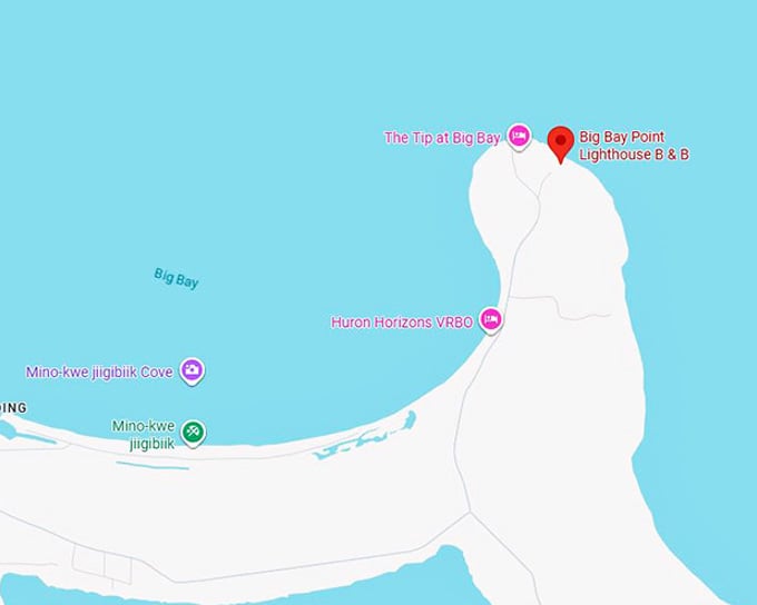 16. big bay point lighthouse b & b map