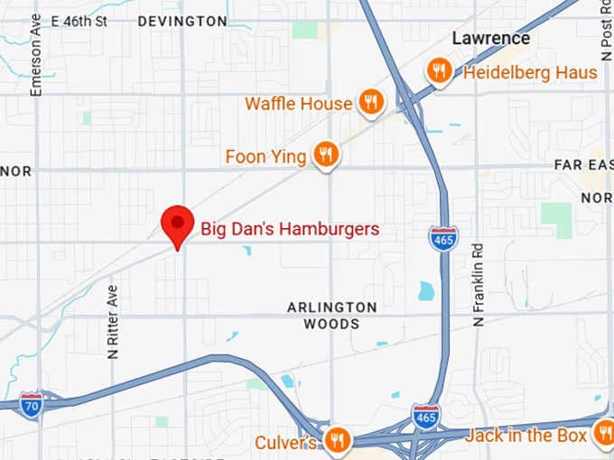 16. big dan's hamburgers map