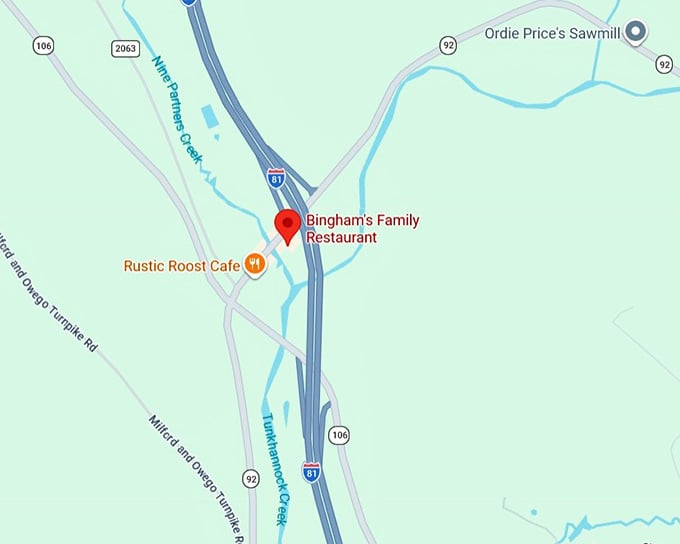 16. bingham's family restaurant map