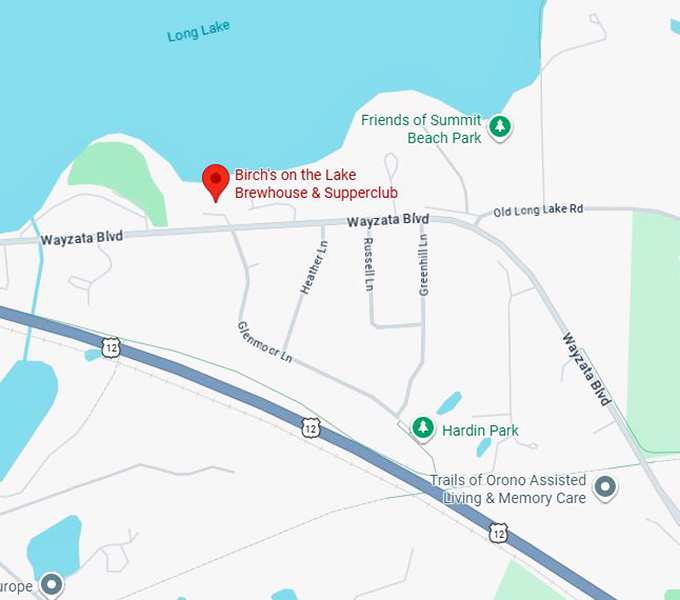 16. birch's on the lake brewhouse & supperclub map
