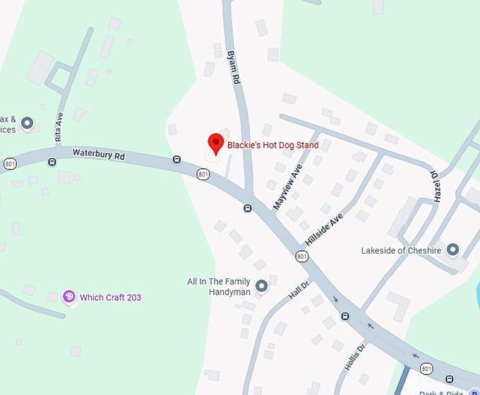 16. blackie’s hot dog stand map