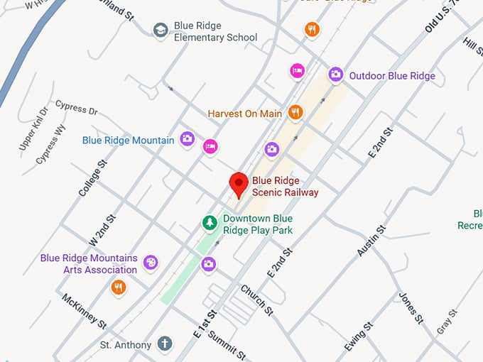 16. blue ridge scenic railway map