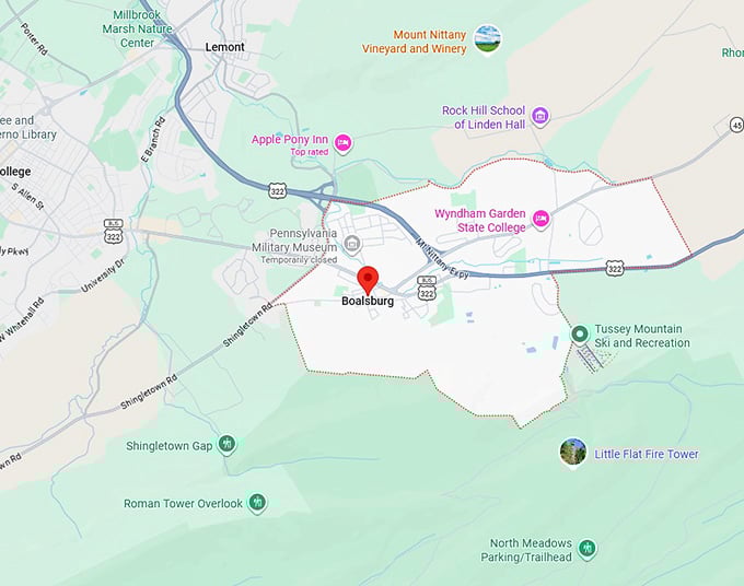 16. boalsburg, pa map