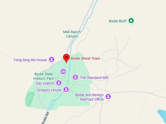 16. bodie ghost town map