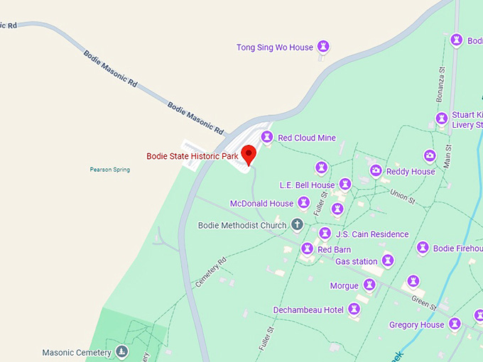 16. bodie state historic park map