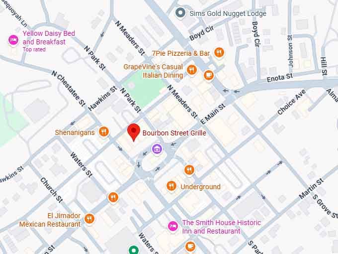 16. bourbon street grille map