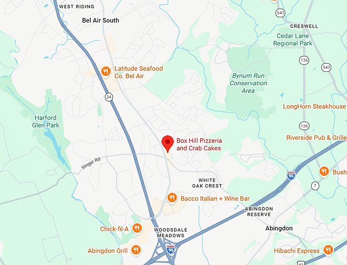 16. box hill pizzeria and crab cakes map