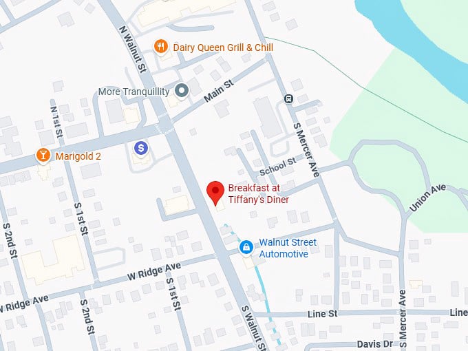 16. breakfast at tiffany's diner map