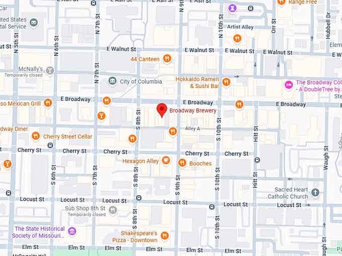 16. broadway brewery (816 e broadway) map