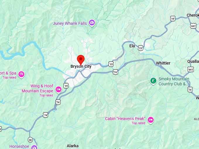 16. bryson city nc map