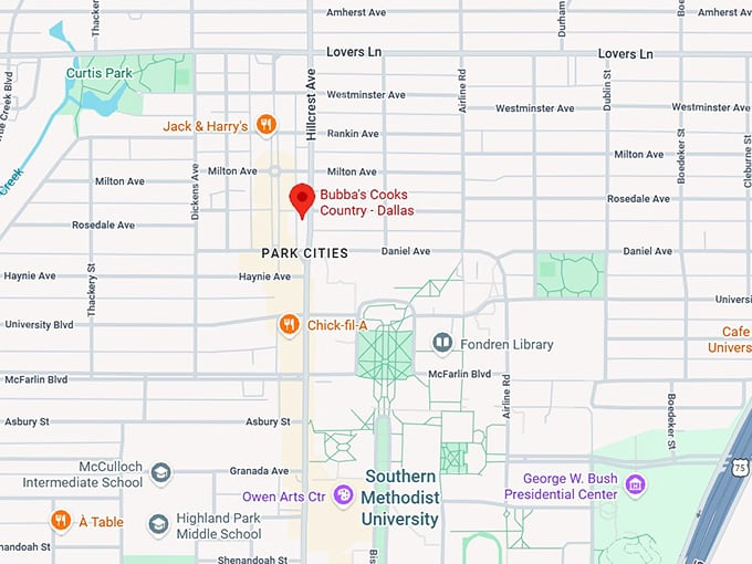 16. bubba's cooks country dallas map