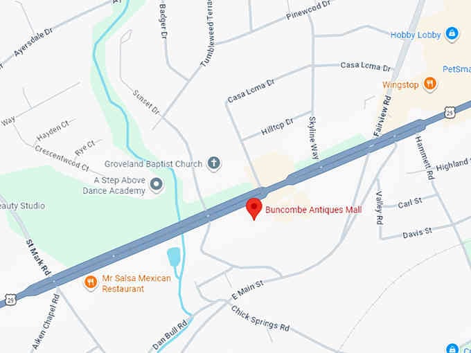 16. buncombe antiques mall inc map