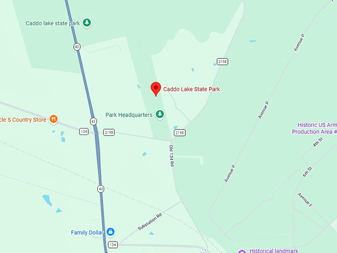 16. caddo lake state park map