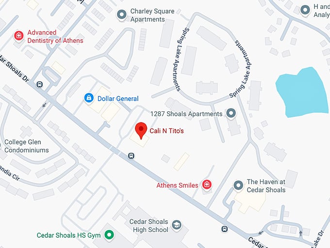 16. cali n tito’s (1245 cedar shoals dr) map