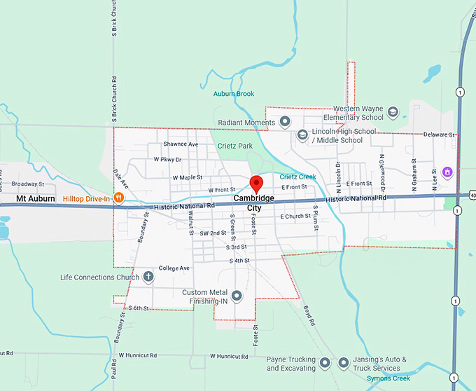 16. cambridge city, in map