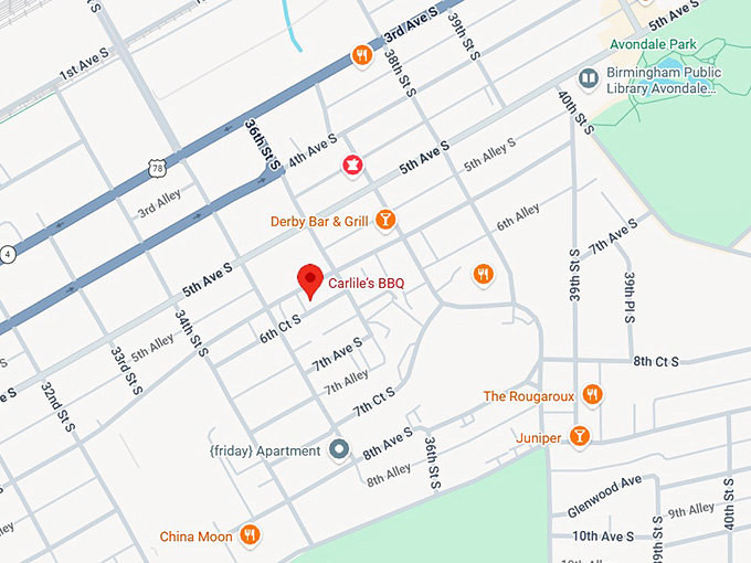 16. carlile’s bbq map