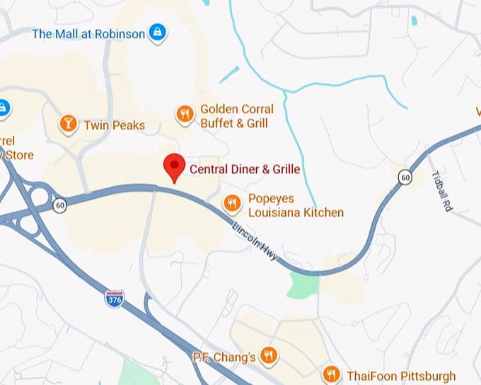 16. central diner & grille map