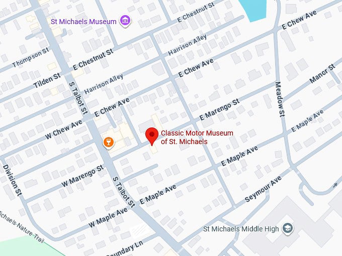 16. classic motor museum of st. michaels map